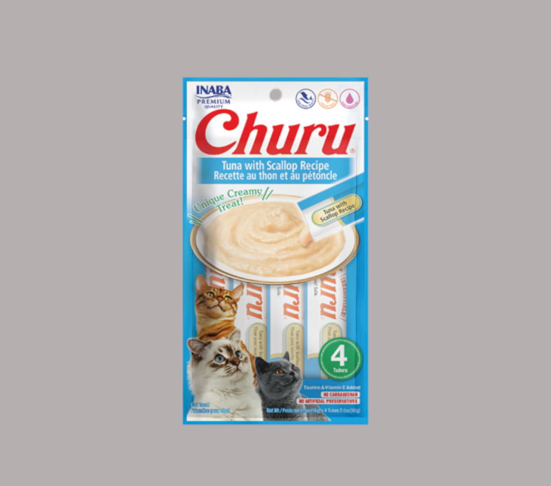 Churu Cat Creamy Treat Tuna with Scallop Recipe 14g x 4 tubes – My Pets ...